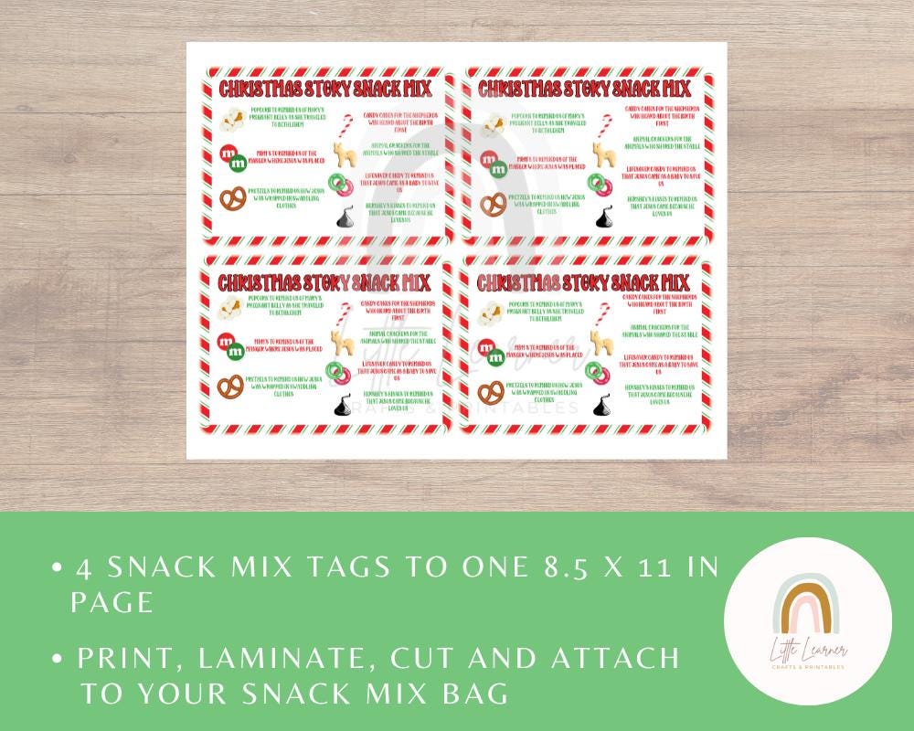 Christmas Story Snack Mix Printable | Christmas Activity for Preschool ...