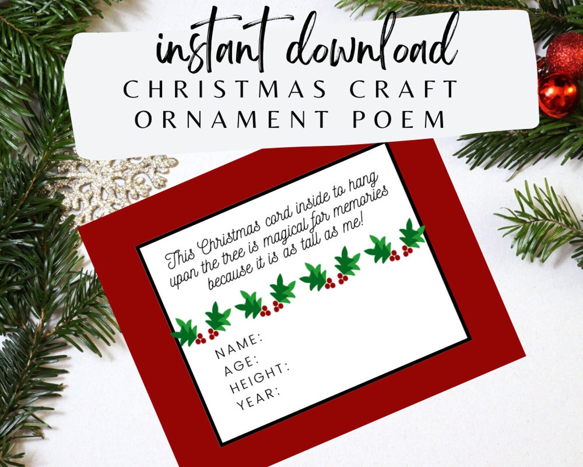 Kid Measure Ornament Printable | Preschool Christmas Ornament Craft ...
