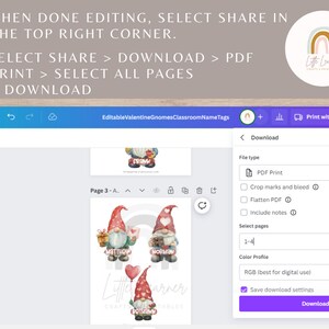 Valentine Classroom | Editable Classroom Name Tags | Valentine Gnome ...