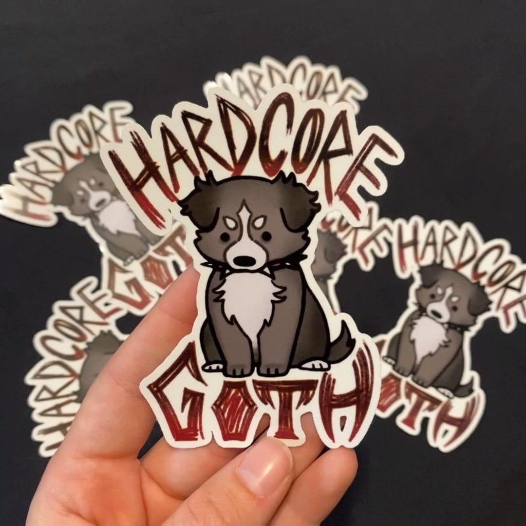 Hardcore Goth Grungecore Puppy Sticker - Etsy Canada