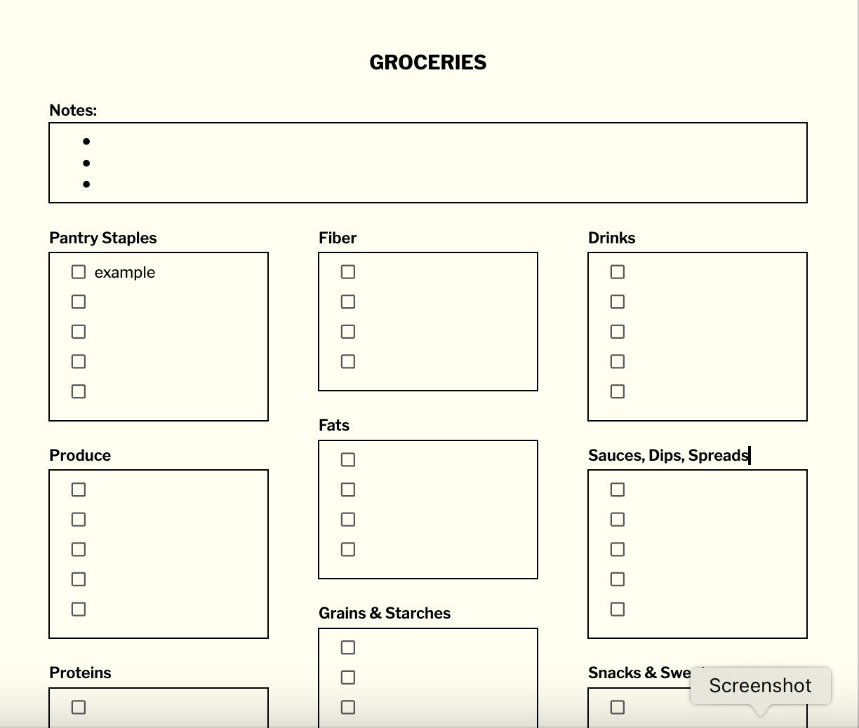 Minimal Grocery List Template digital Download Editable - Etsy