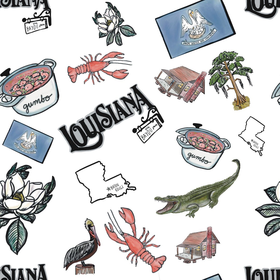 Louisiana Seamless Pattern Digital File - Etsy
