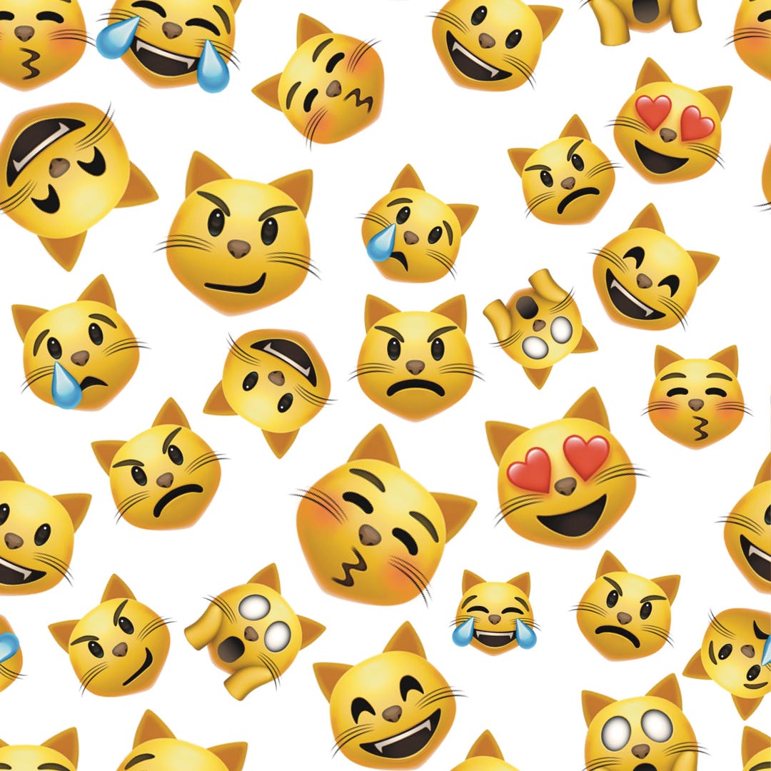 Emoji Repeating Pattern, Seamless Pattern, Cat Emoji - Etsy