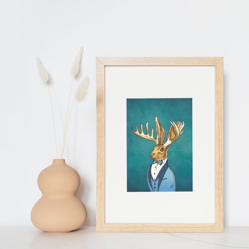 Jackalope Art Print, Digital Prints Download, Digital Download Wall Art ...
