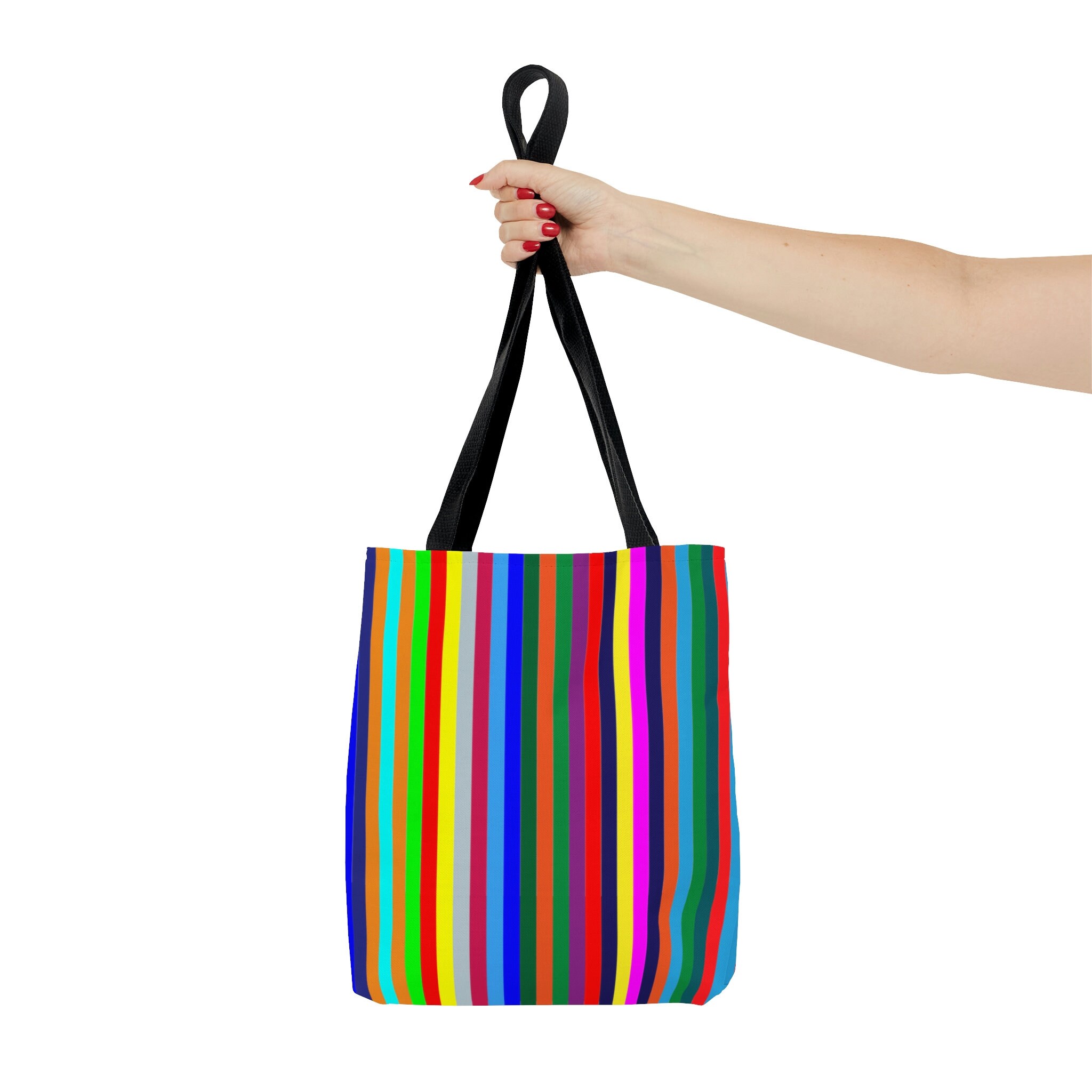 Retro Rainbow Tote Bag Vintage Inspired Colorful Stripe Tote Bag Gift for Men and Women FREE ...