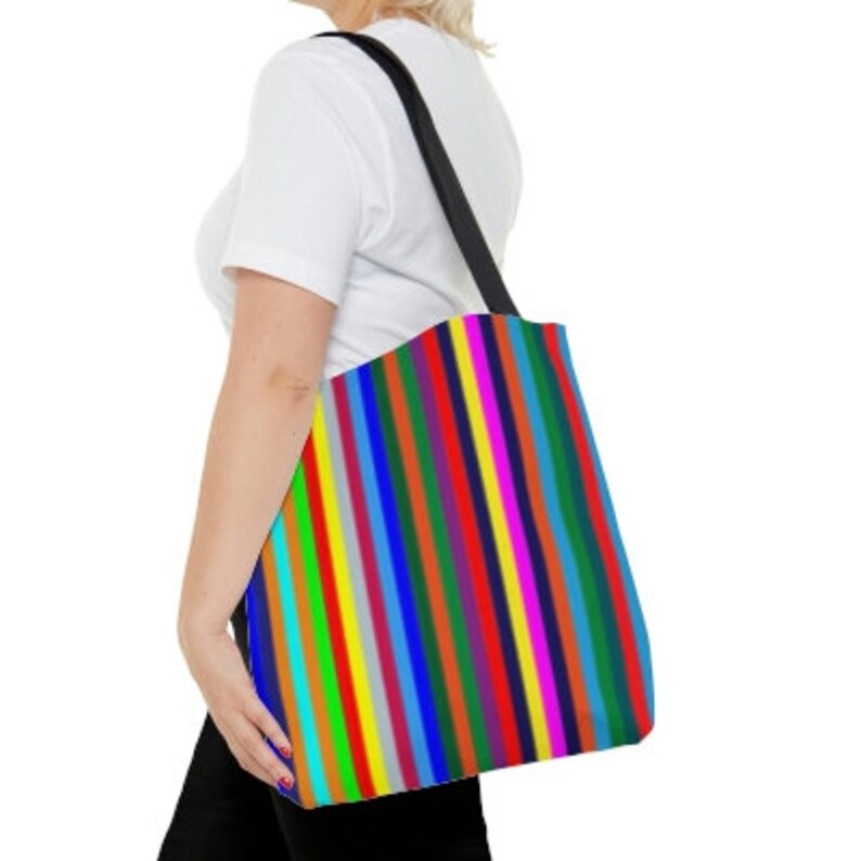 Retro Rainbow Tote Bag Vintage Inspired Colorful Stripe Tote Bag Gift for Men and Women FREE ...
