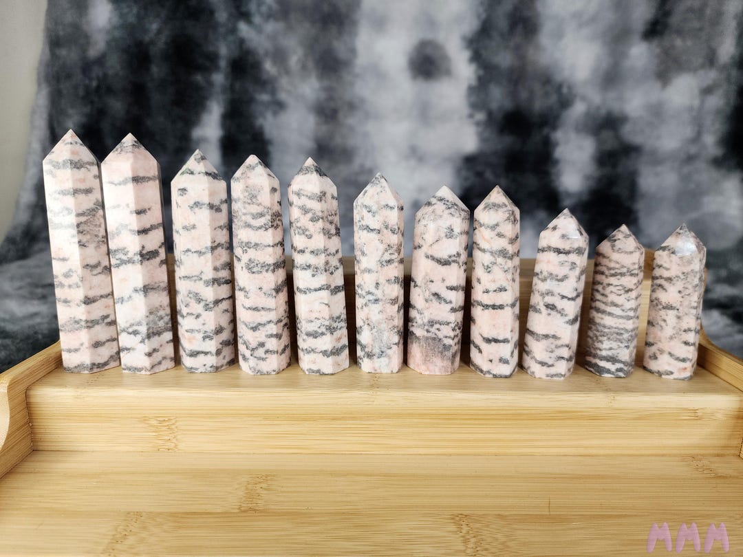 Pink Zebra Jasper Point Towers, Pink Zebra Jasper Points, Pink Zebra ...