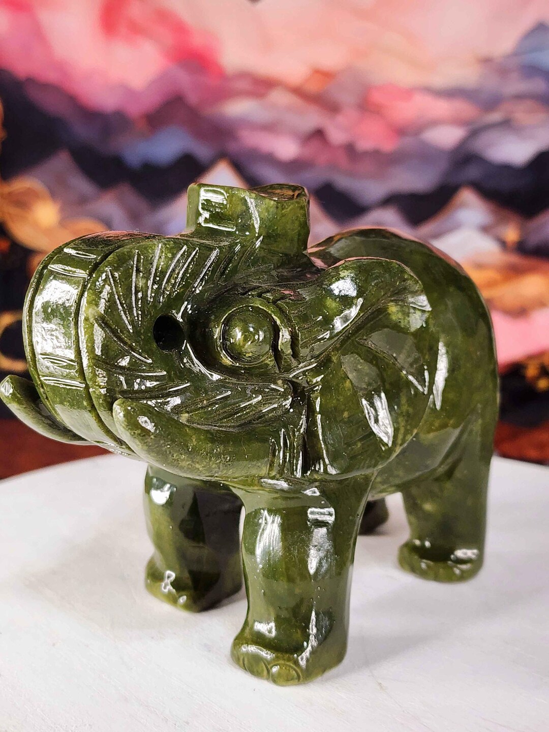 Xiuyan Jade Crystal Elephant Carving, Jade Elephant Crystal, Jade ...
