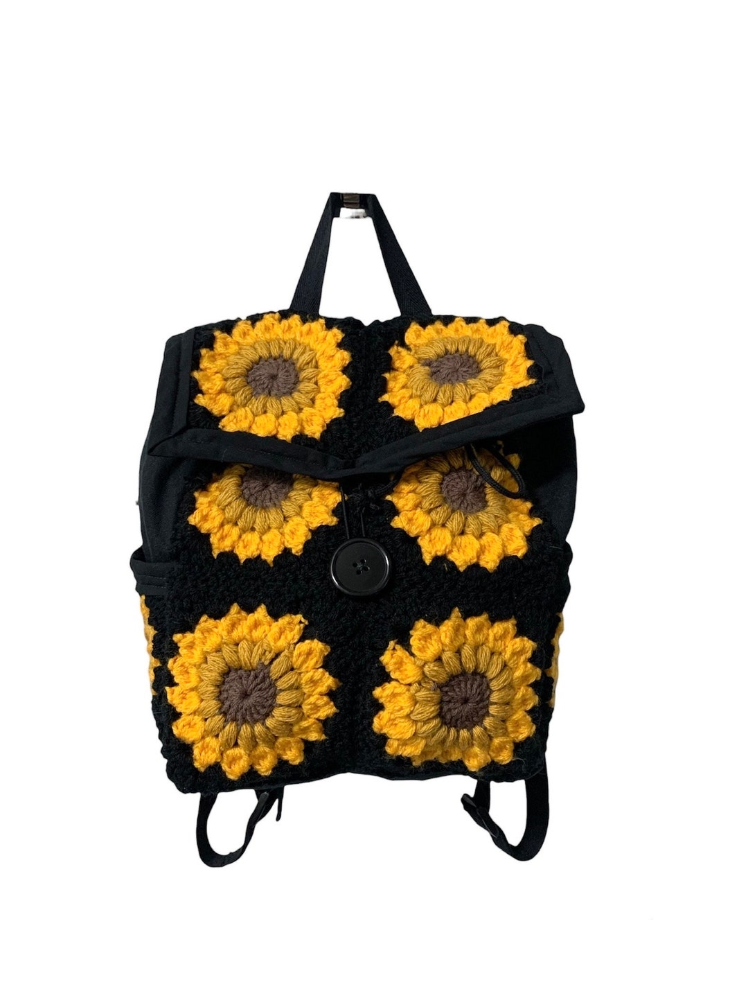Cute Handmade Crocheted Sunflower Granny Square Mini Backpack - Etsy