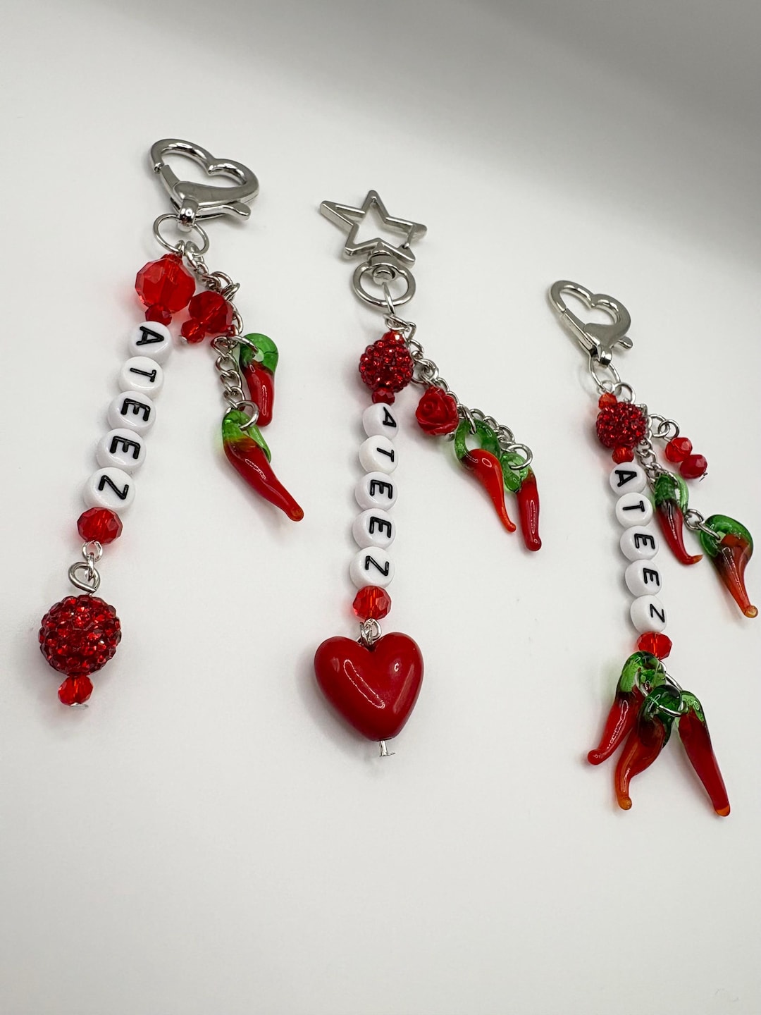 Ateez Inspired Handmade Keychain- Red Hot Chili Keychain- Kpop Keychain ...