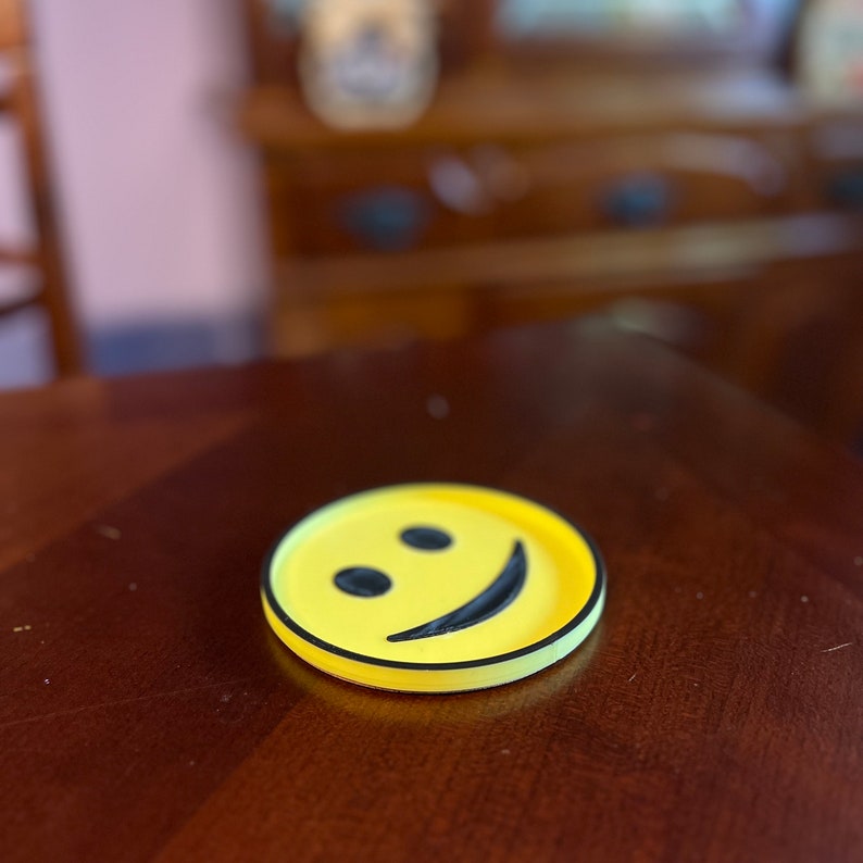 Smiley Face Emoji Coaster - Etsy