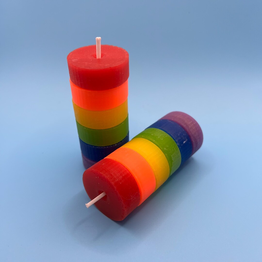 Colorful Rainbow Decorative Candles - Etsy