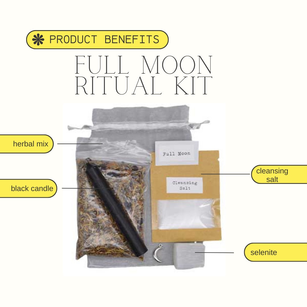 Full Moon Ritual Kit, Herbal Spell Mix, Ritual Kit, Moon Spell ...