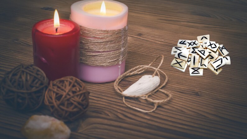 Bone Rune Set Elder Futhark Divination Tools Casting Altar Tools ...