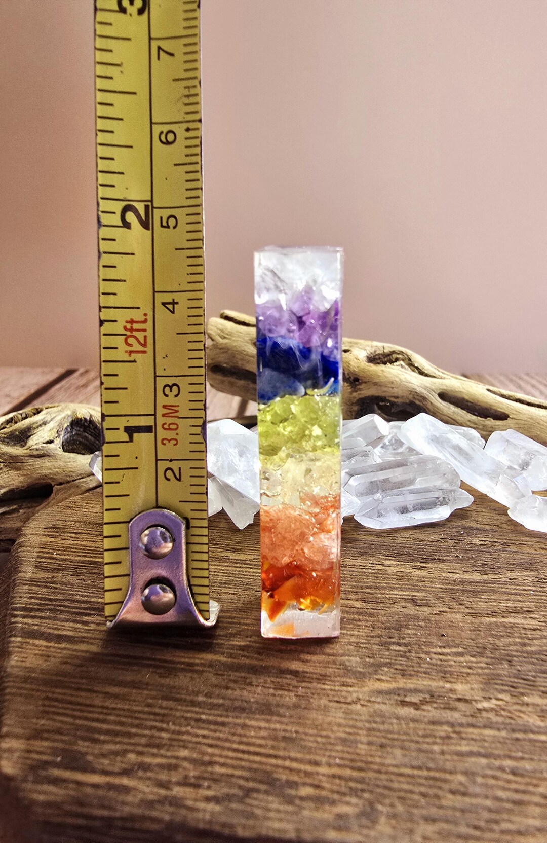 Mini 7 Crystal Chakra Gemstone Tower, Portable Healing Crystals - Etsy