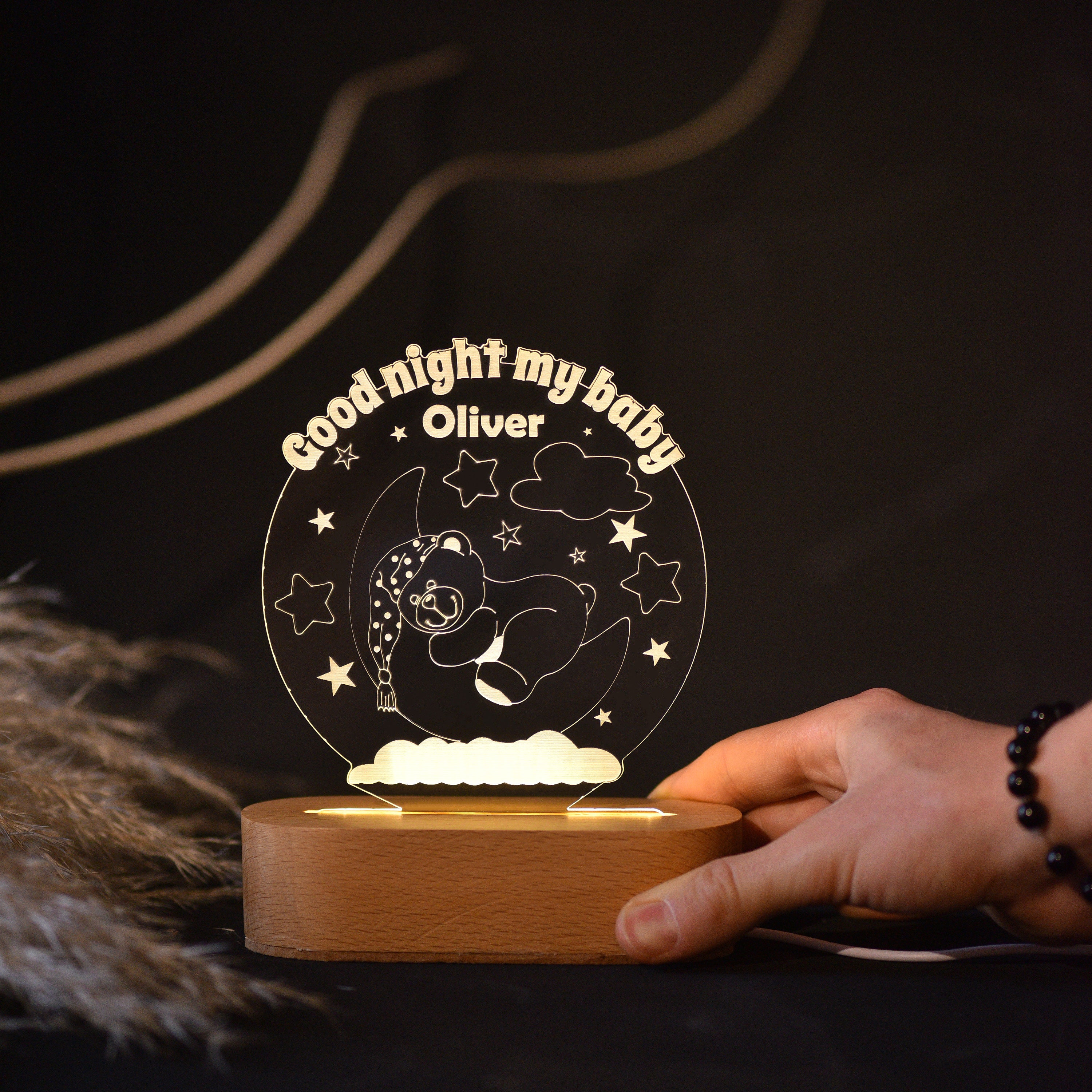 Personalized Night Light Kids Gift, Nursery Decor, Custom Birthday Gift ...