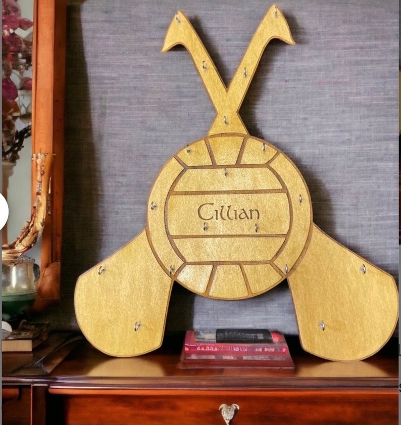 Personalised GAA Football & Hurling Medal Holder Rack With Club or ...