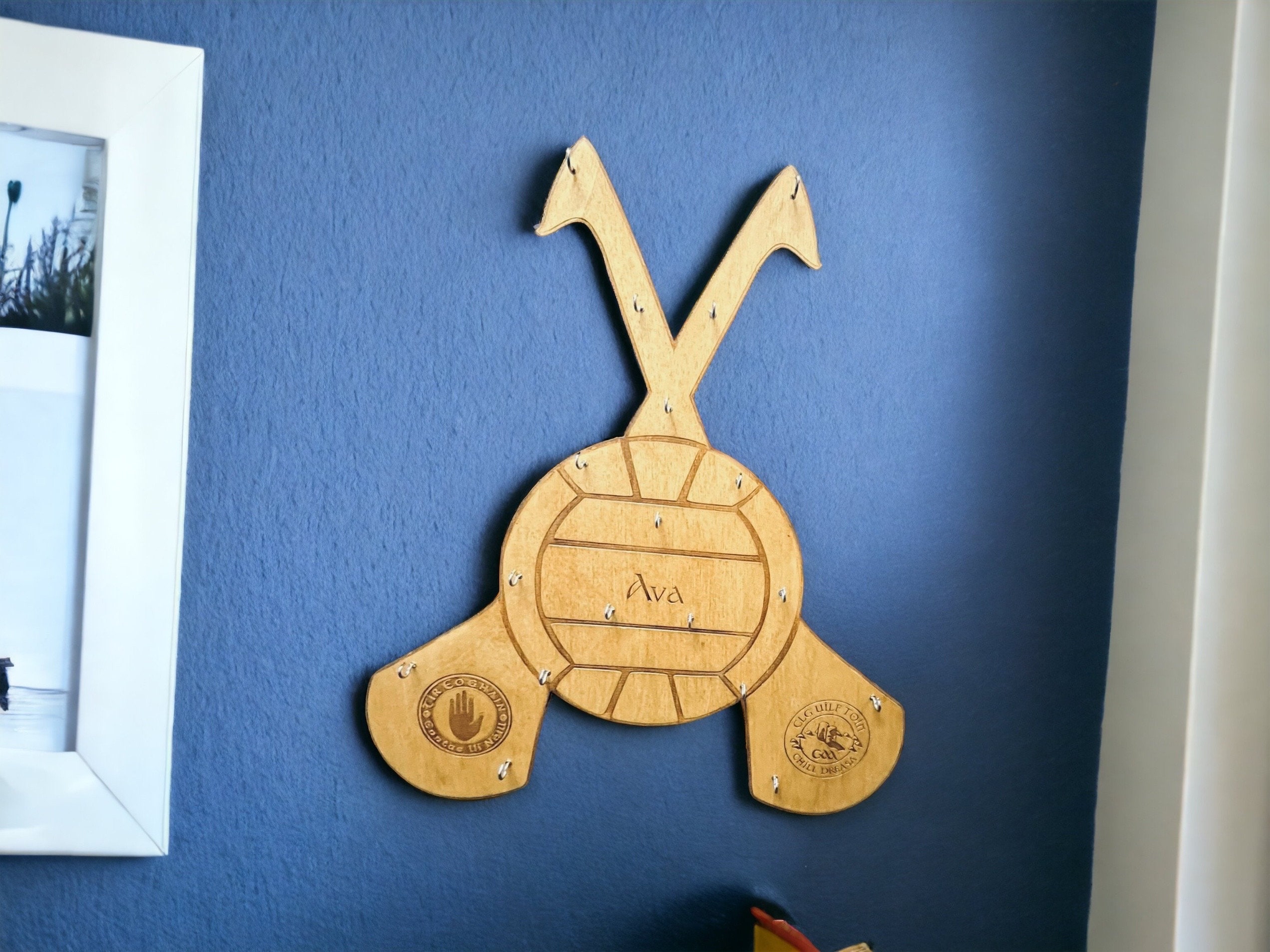 Personalised GAA Football & Hurling Medal Holder Rack With Club or ...