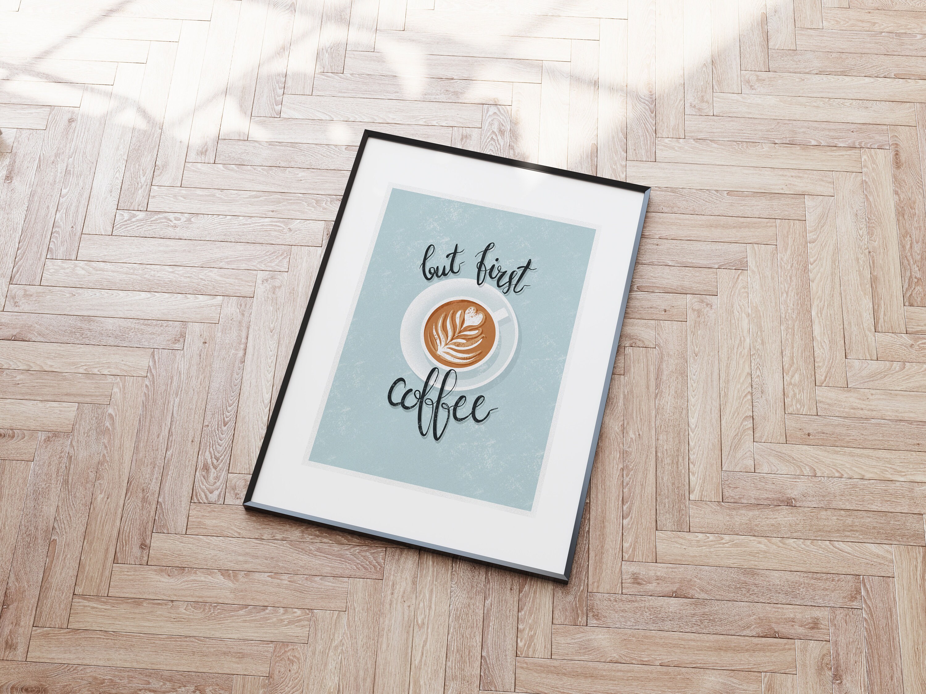 Printable Quote but First Coffee Illustration Printable Wall Art - Etsy
