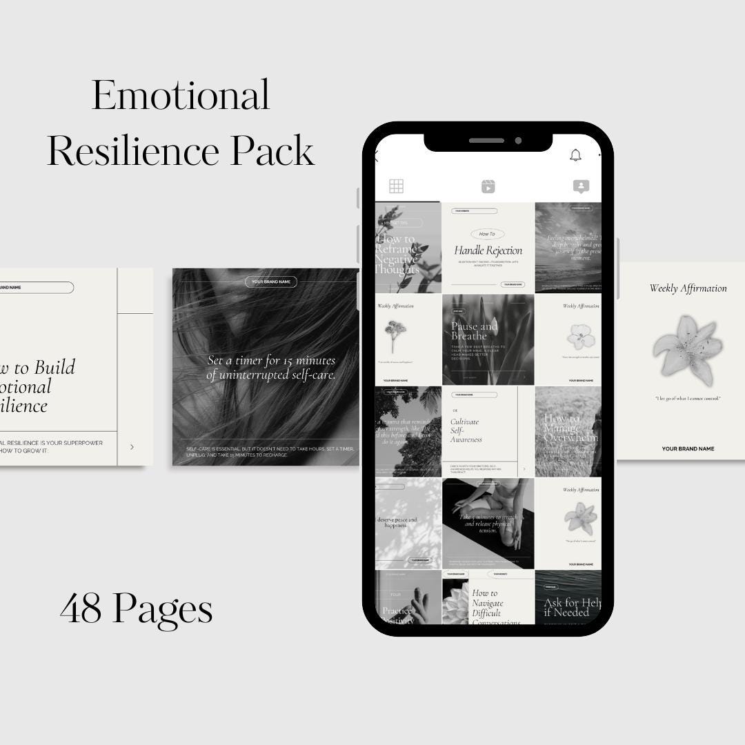 Done-for-you Emotional Resilience Instagram Canva Templates ...