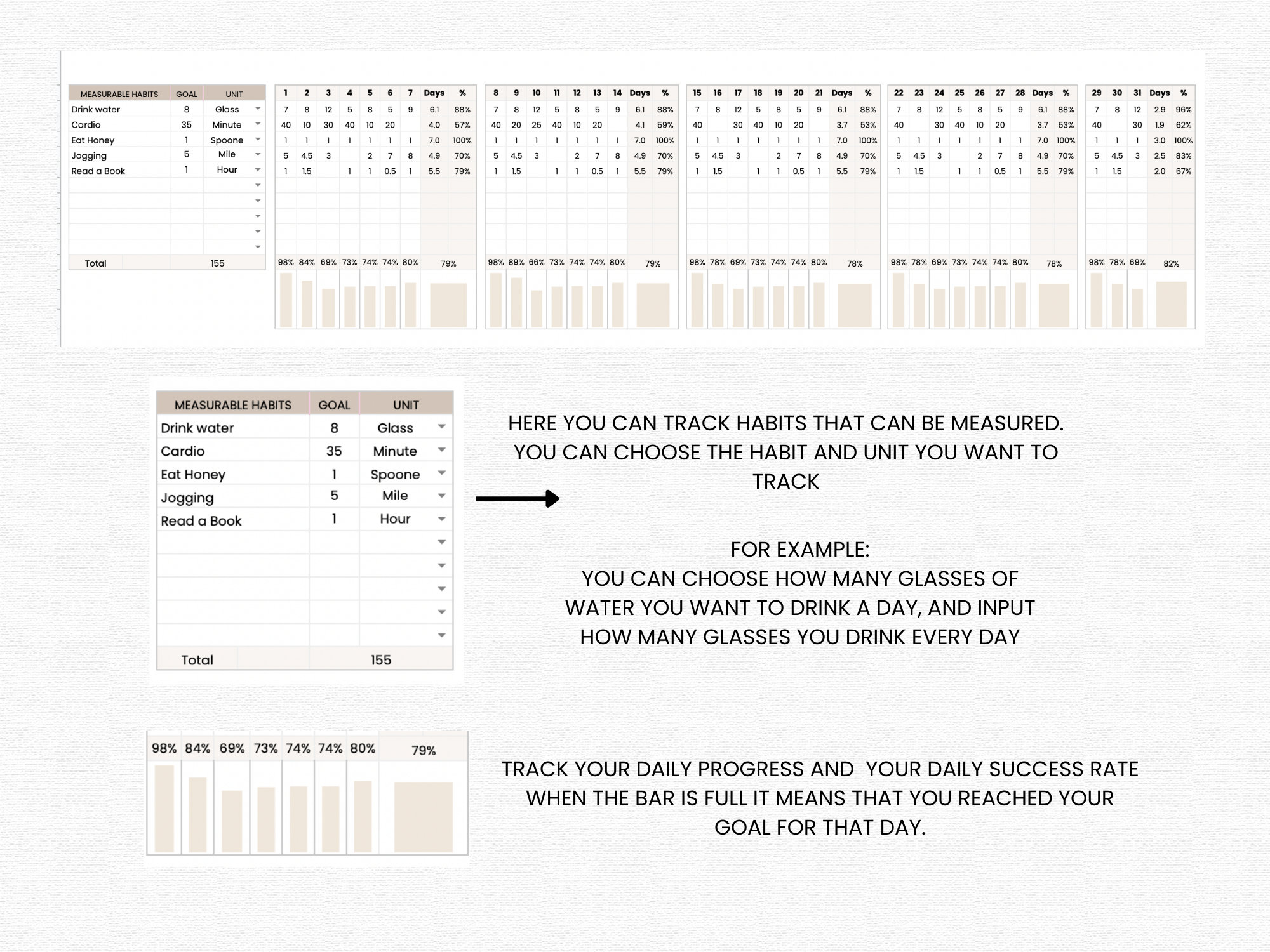 Habit Tracker Spreadsheet Digital Habit Tracker Google Sheet Habit ...