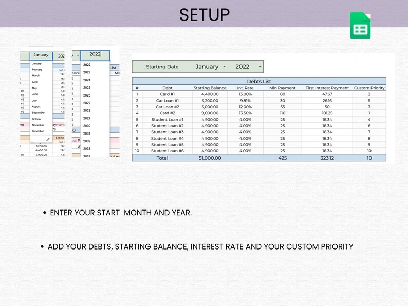 Debt Snowball Spreadsheet, Debt Payoff Tracker, Debt Snowball ...