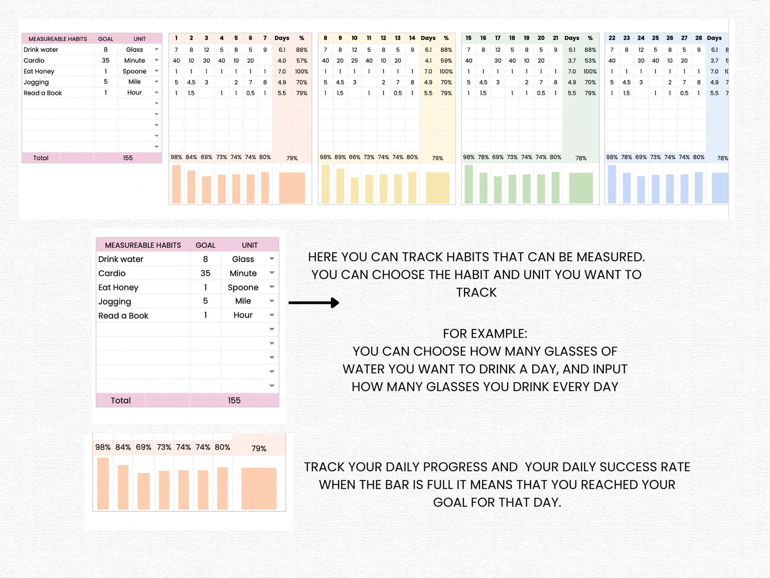 Habit Tracker Spreadsheet Digital Habit Tracker Google Sheet - Etsy