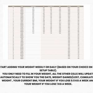 Weight Loss Tracker Spreadsheet Weight Tracker Google Sheet Digital ...