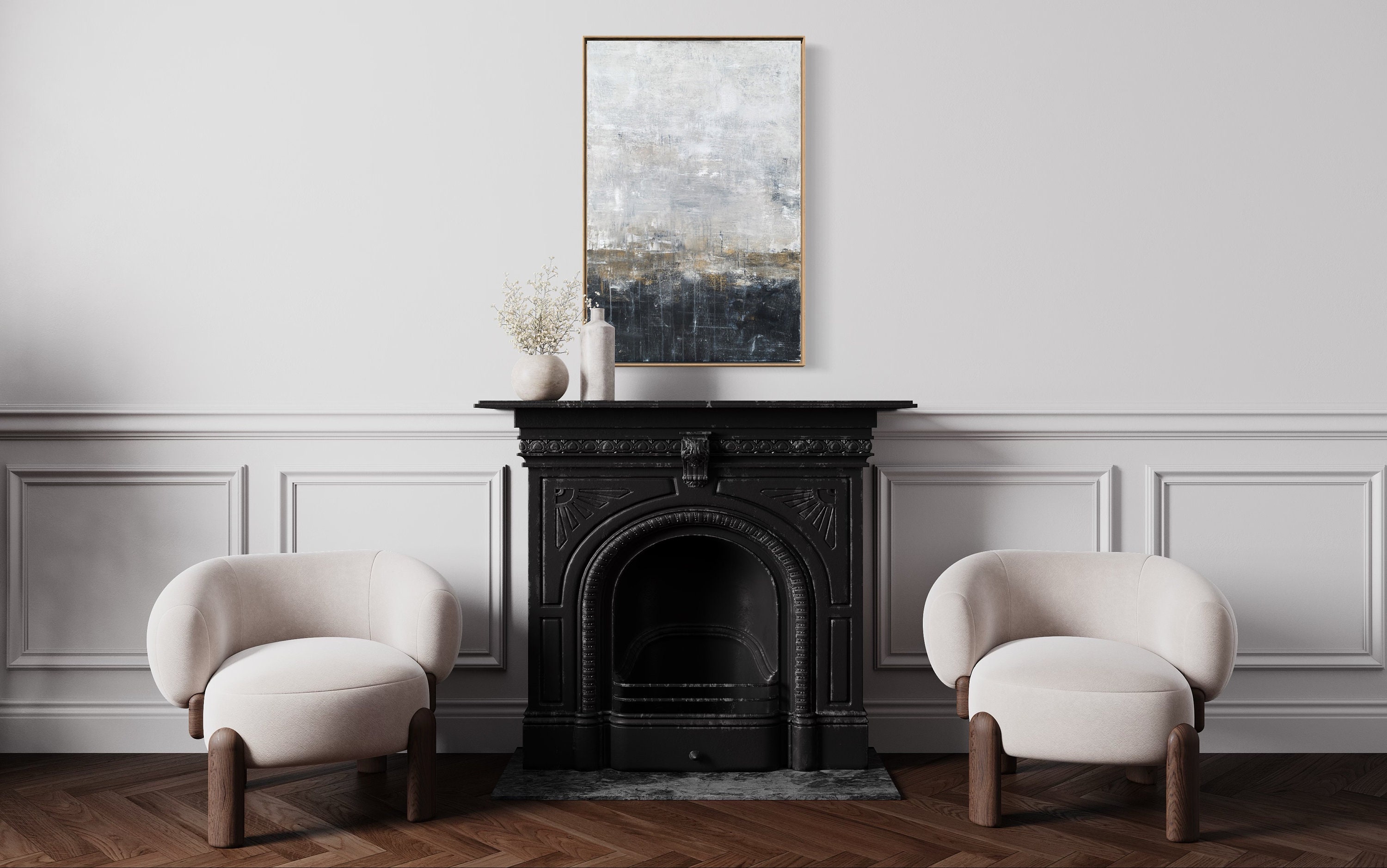 Everlasting Original Abstract Painting. Black and White Abstract ...