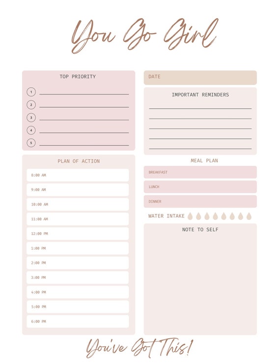 Motivational Daily Planner - Etsy