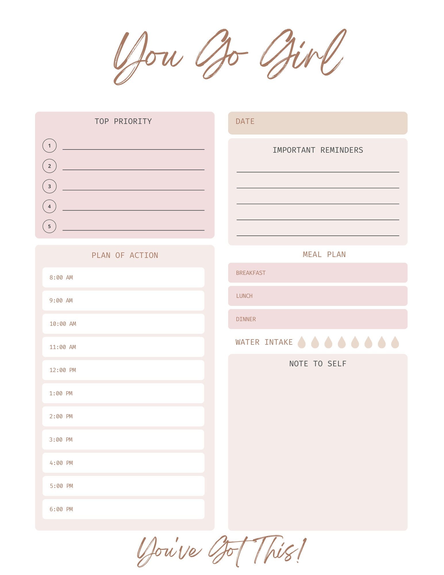 Motivational Daily Planner - Etsy