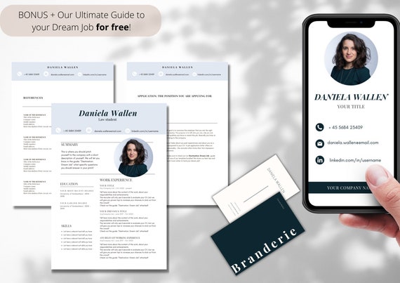 CV Template Modern Job Application Template Minimalistic - Etsy