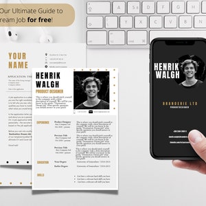 Masculine CV Template for Men, Cover Letter for Men, Editable ...