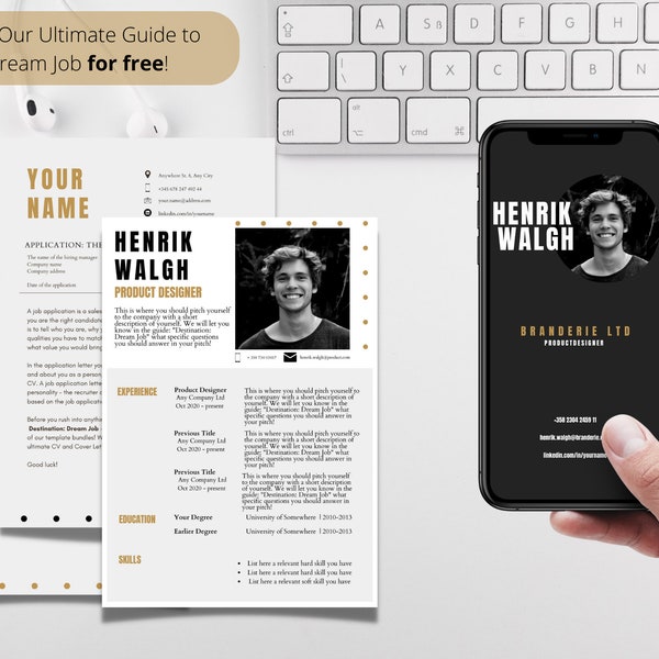 CV Template Modern, Job Application Template Minimalistic, Digital ...