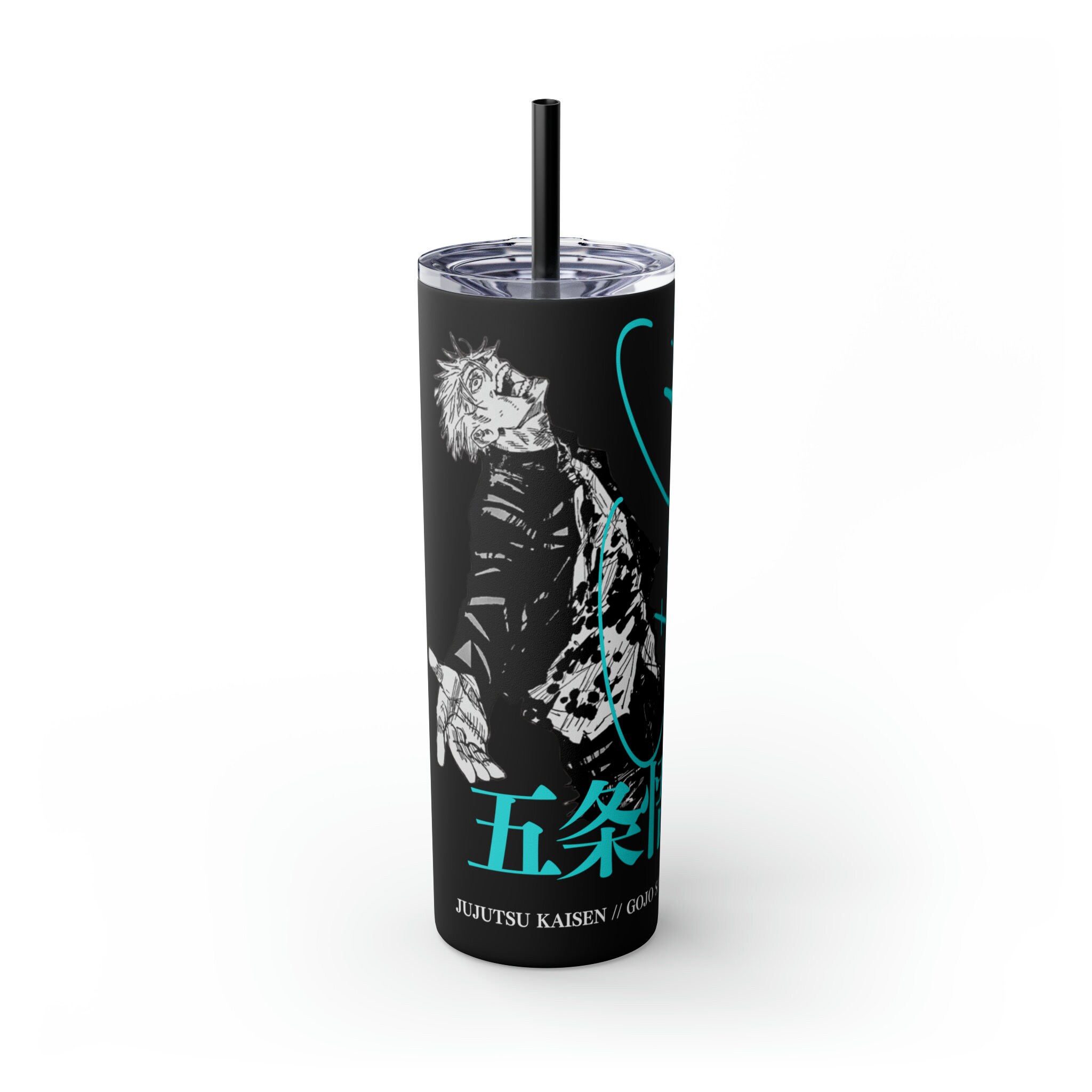 Gojo Satoru Jujutsu Kaisen Skinny Glossy Tumbler With Straw, 20oz ...