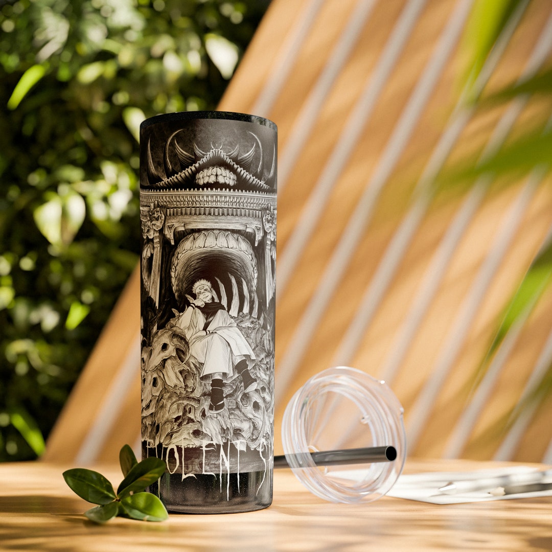 Sukuna's Malevolent Shrine Jujutsu Kaisen Skinny Tumbler With Straw ...