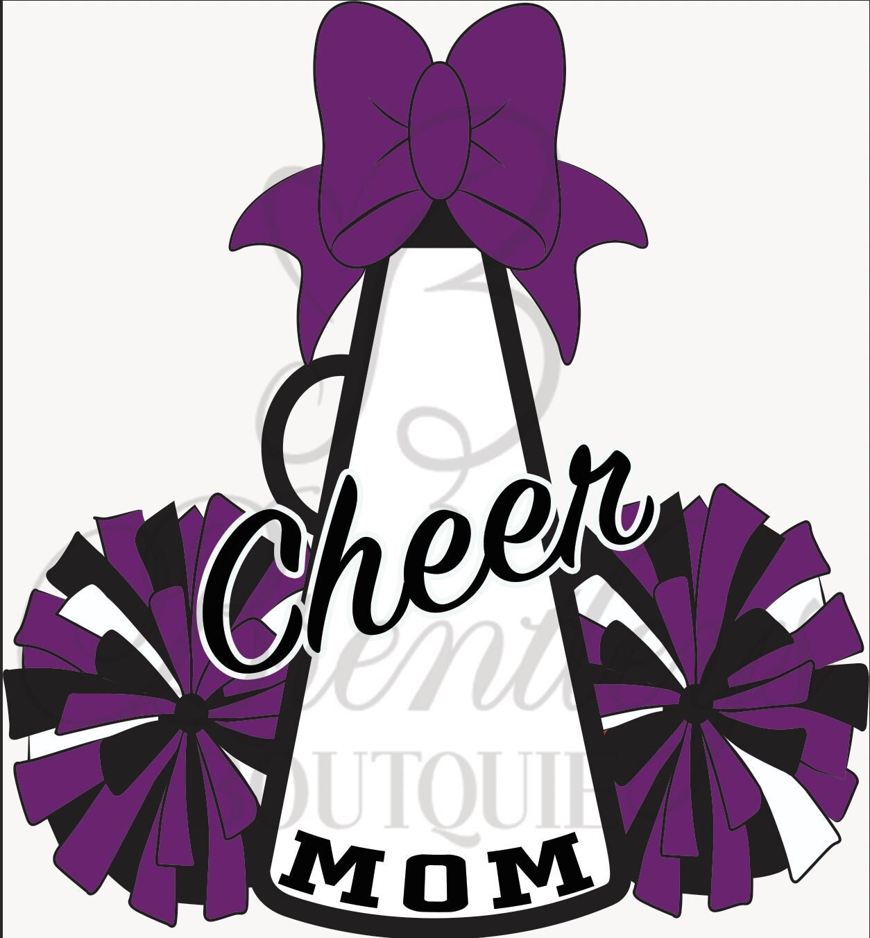 Cheer Design PNG, Cheer Megaphone and Pom Poms With Bow PNG, Cheer ...