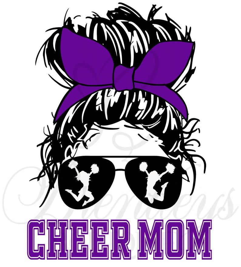 Cheer Mom Bow Design PNG, Cheer Pom Poms PNG, Cheer Sublimation PNG ...