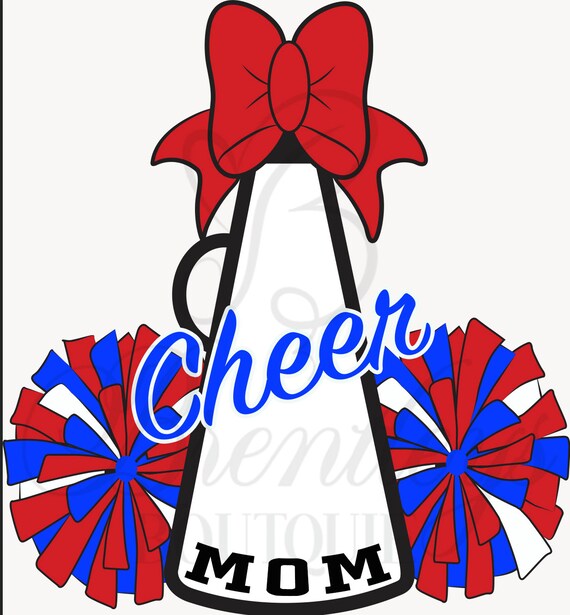 Cheer Design PNG Cheer Megaphone and Pom Poms With Bow PNG - Etsy