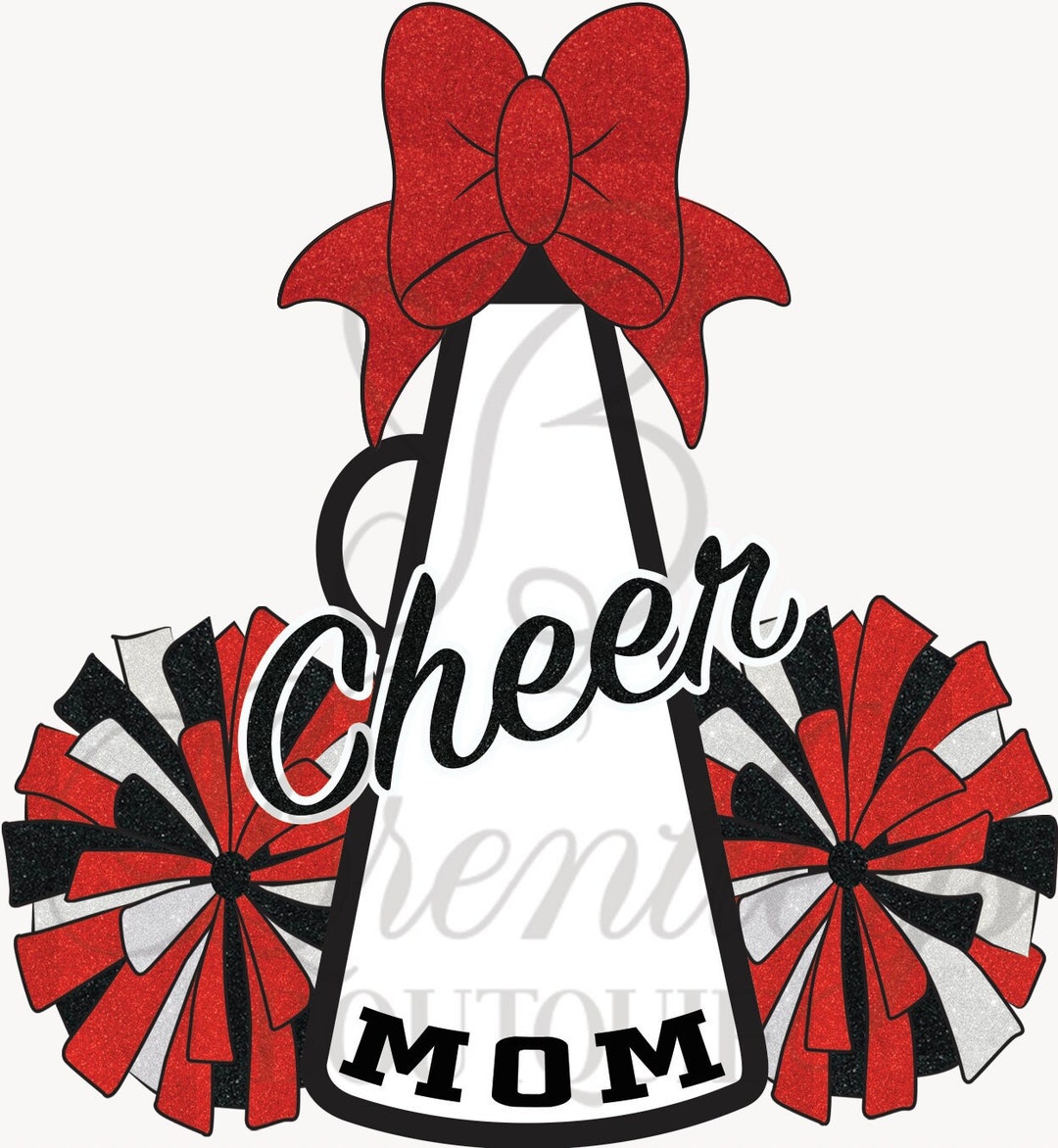 Cheer Design PNG, Cheer Megaphone and Pom Poms With Bow PNG, Cheer ...