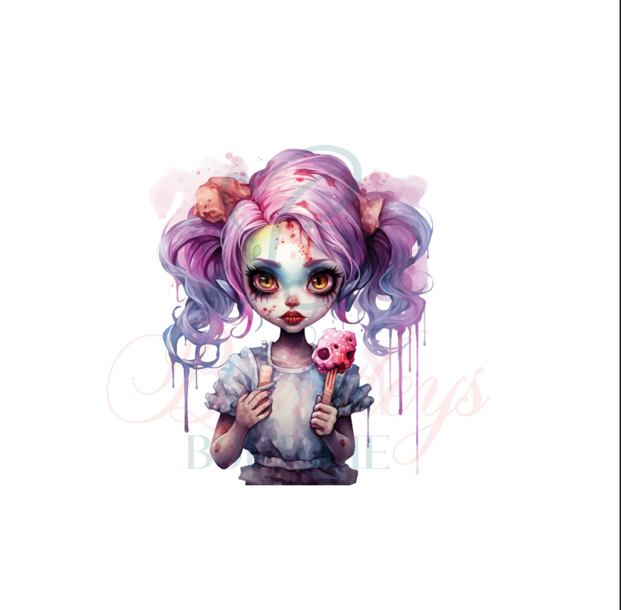 Cute Zombie Girls Design PNG, Candy Zombie Girl, PNG, Sublimation ...