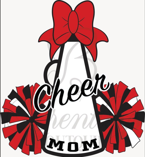 Cheer Design PNG Cheer Megaphone and Pom Poms With Bow PNG - Etsy