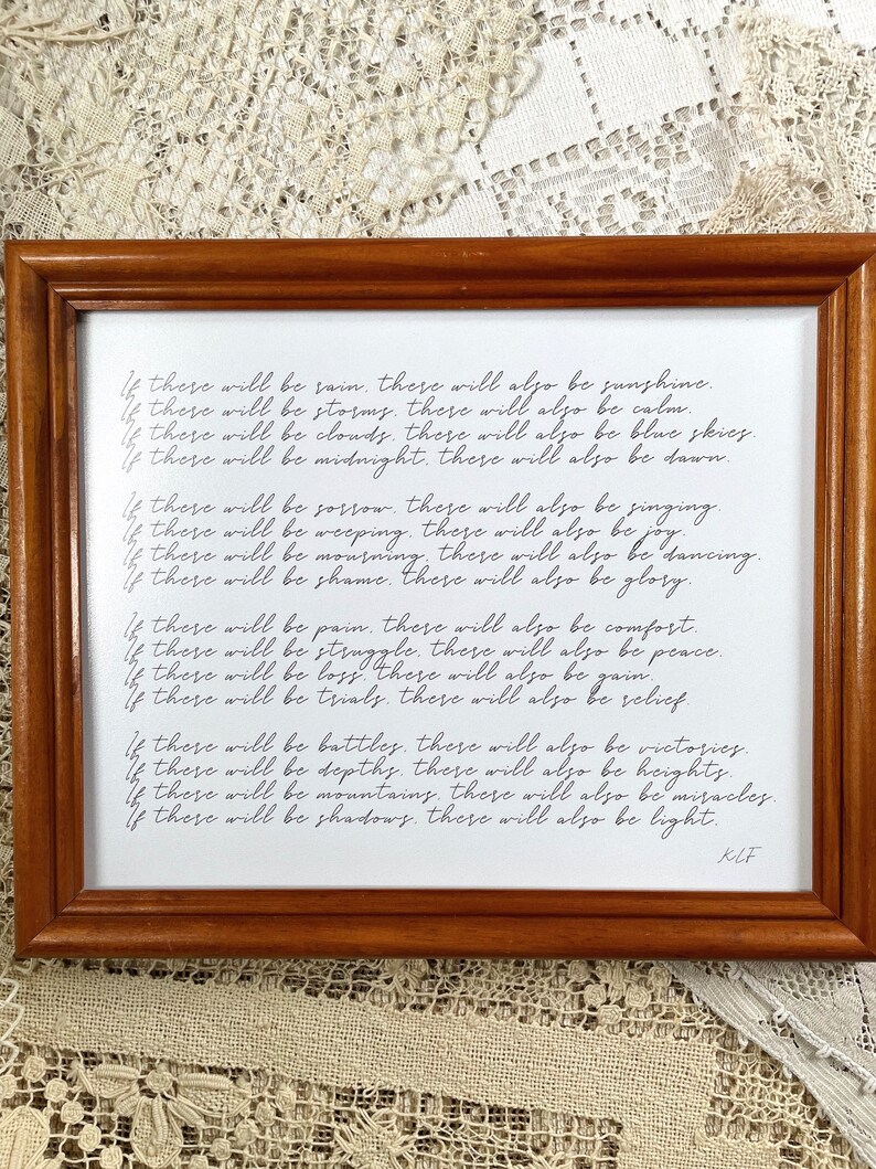Framed Memorial Service Poem, Grief Quote, Funeral Poem Display ...