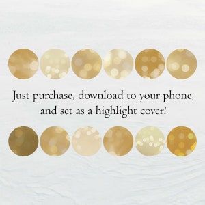 Golden Bokeh Instagram Story Highlight Covers, 12 Gold Boho Glitter IG ...