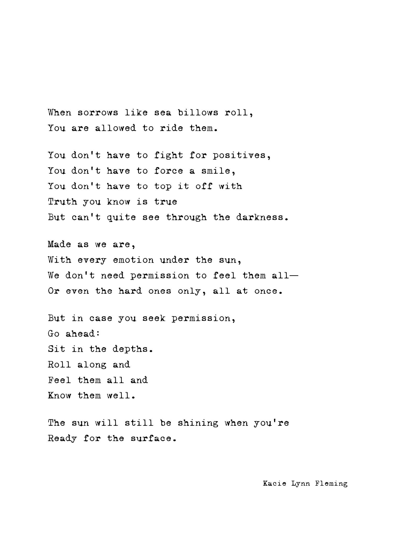 WHEN SORROWS ROLL Suffering Poem Print, Poem for Funeral, Grief Poem ...