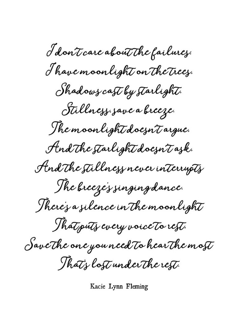 CLARITY Nature Poem Print, Mindfulness Poetry, Poem About Honesty ...