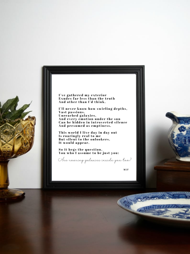 GALAXIES Poem Print, Introvert Quote Print, I See You Quote, You Are ...