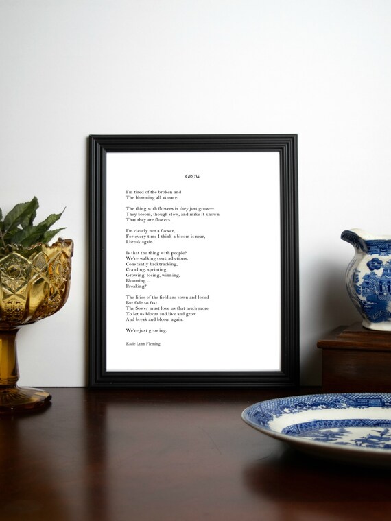 GROW Poem Print Christian Art Encouraging Poetry Faith - Etsy