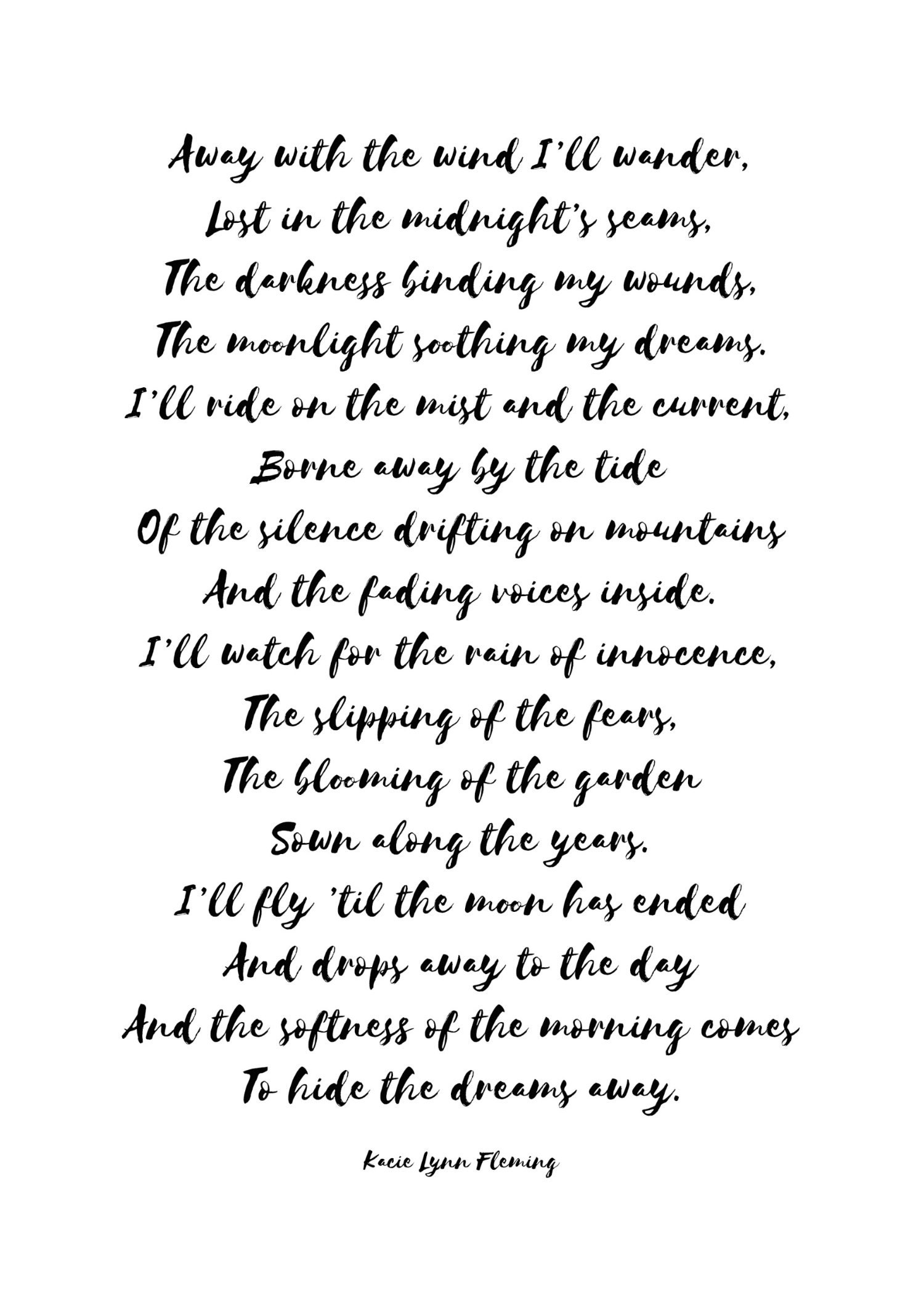 SLEEP Poem Print, Modern Nursery Decor, Visual Relaxing Poetry ...