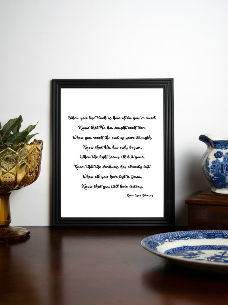 VICTORY Poem Print, Christian Art, Encouraging Poetry, Faith Quote ...